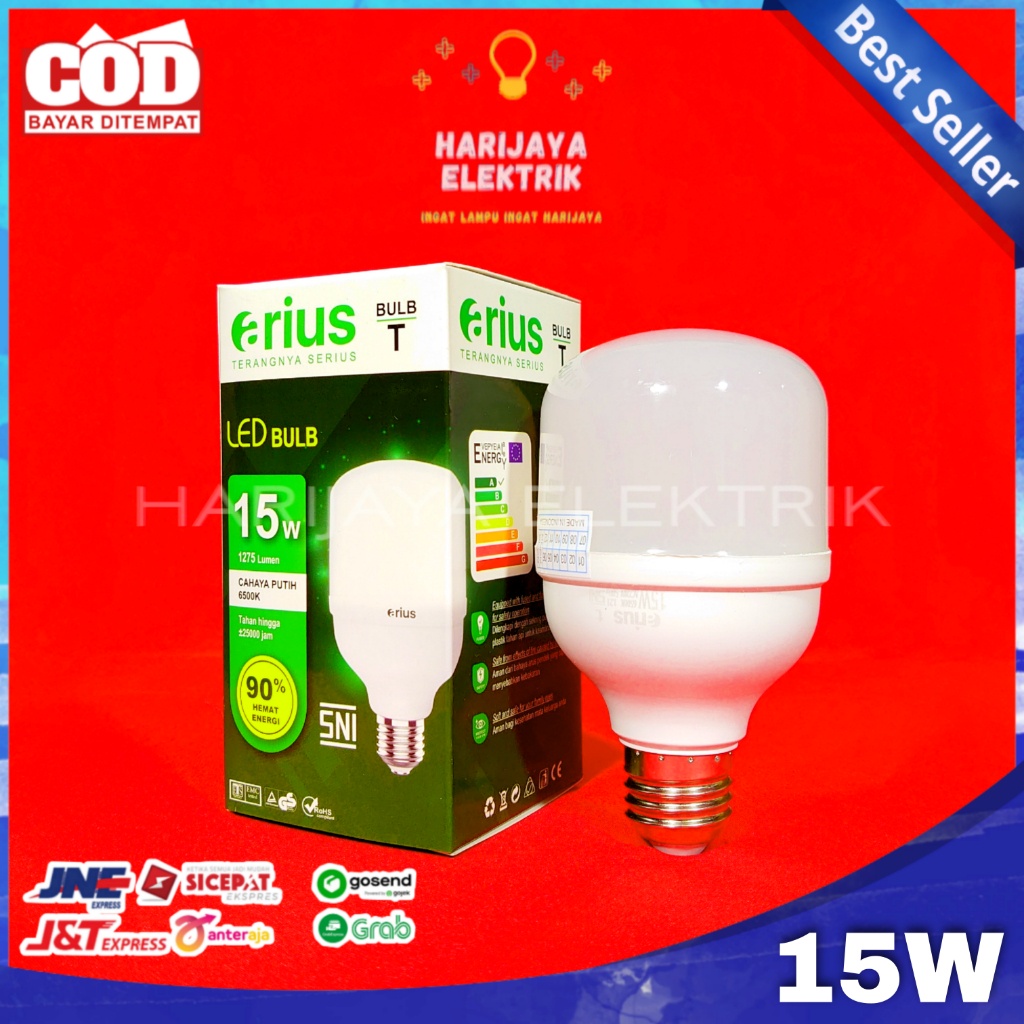 Jual LAMPU BOHLAM LED KAPSUL CAPSULE MURAH ARIUS 15 WATT TABUNG BULB T E27 COOL DAYLIGHT PUTIH ...