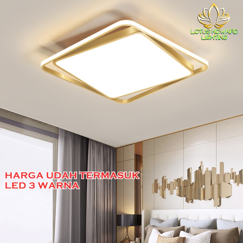 Jual LAMPU PLAFON MINIMALIS MODERN LED 3 WARNA MODEL SQ8208 / LAMPU LED ...