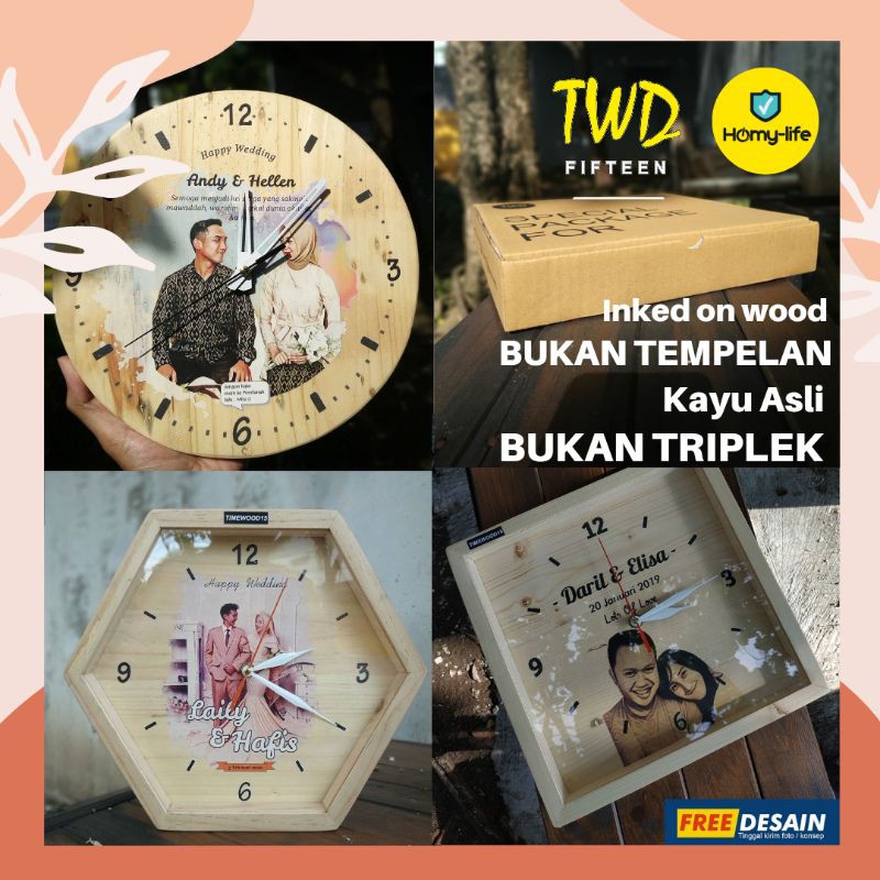 Jual JAM CUSTOM KAYU KADO UNIK AESTHETIC - TIMEWOOD FIFTEEN ORIGINAL ...
