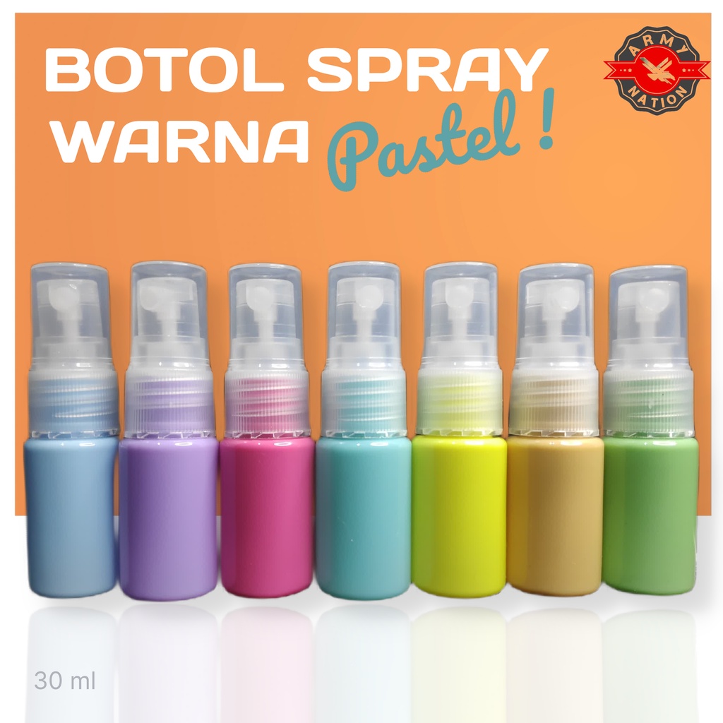 Jual Botol spray warna pastel ukuran 30ml | botol travelling | botol ... Jual Botol spray warna pastel ukuran 30ml | botol travelling | botol ...
