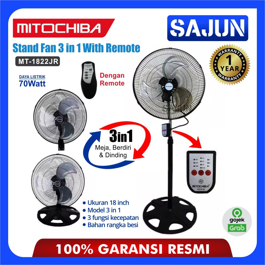 Jual Kipas Angin Mitochiba 3in Tornado 18 Inch -MT1822J/ MT-1822JR With Remote | Shopee Indonesia