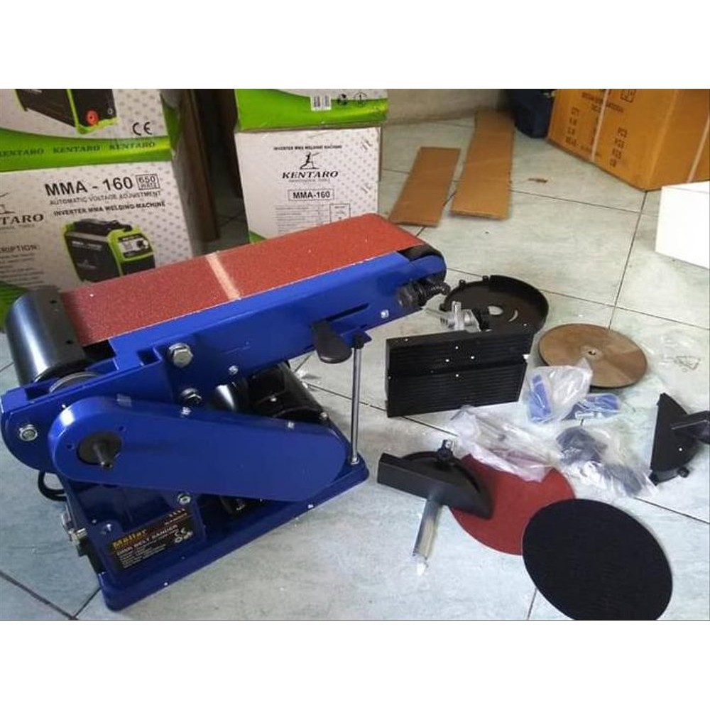Jual Mesin Belt Sander Amplas Kayu Duduk Plus Disc Mollar 350W Table S ...