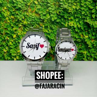 Jual Jam tangan custom rantai silver- Jam rubber jam rantai jam nama ...