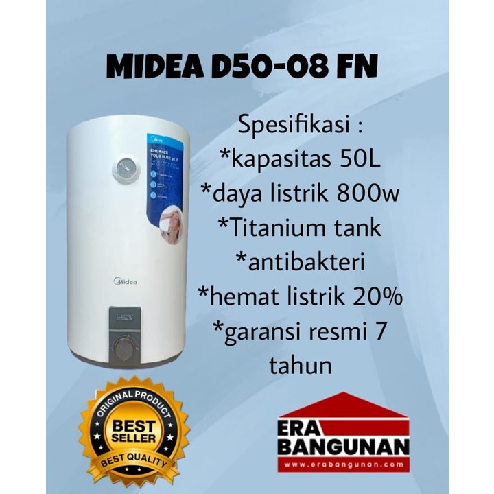 Jual MIDEA Water Heater 50 LITER D50-08FN / D50 08FN / D50 08 FN ...