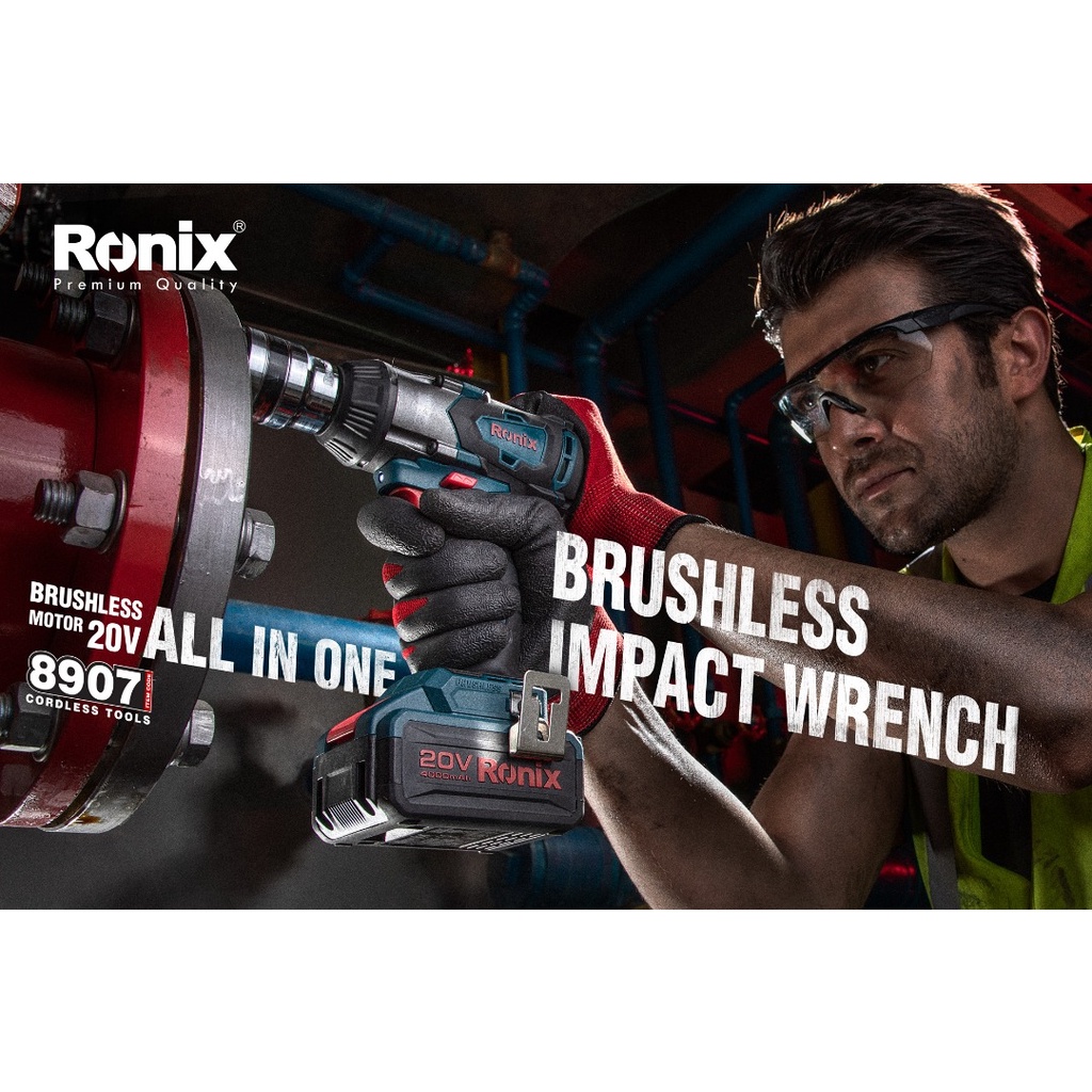 Jual Ronix Model 8907K 20V Cordless Brushless Impact Wrench | Shopee ...