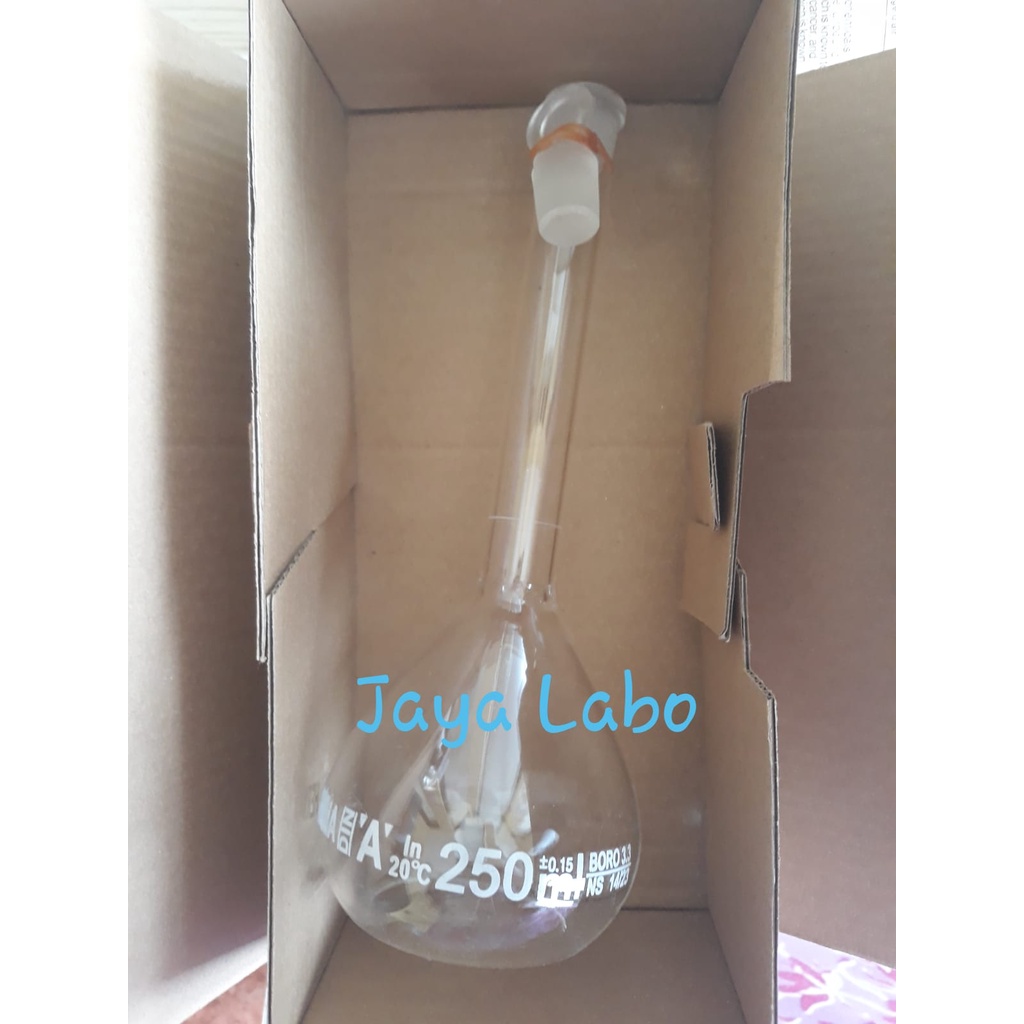 Jual HERMA LABU UKUR Vol. 250 ml Clear (Bening) / Volumetric Flask | Shopee Indonesia