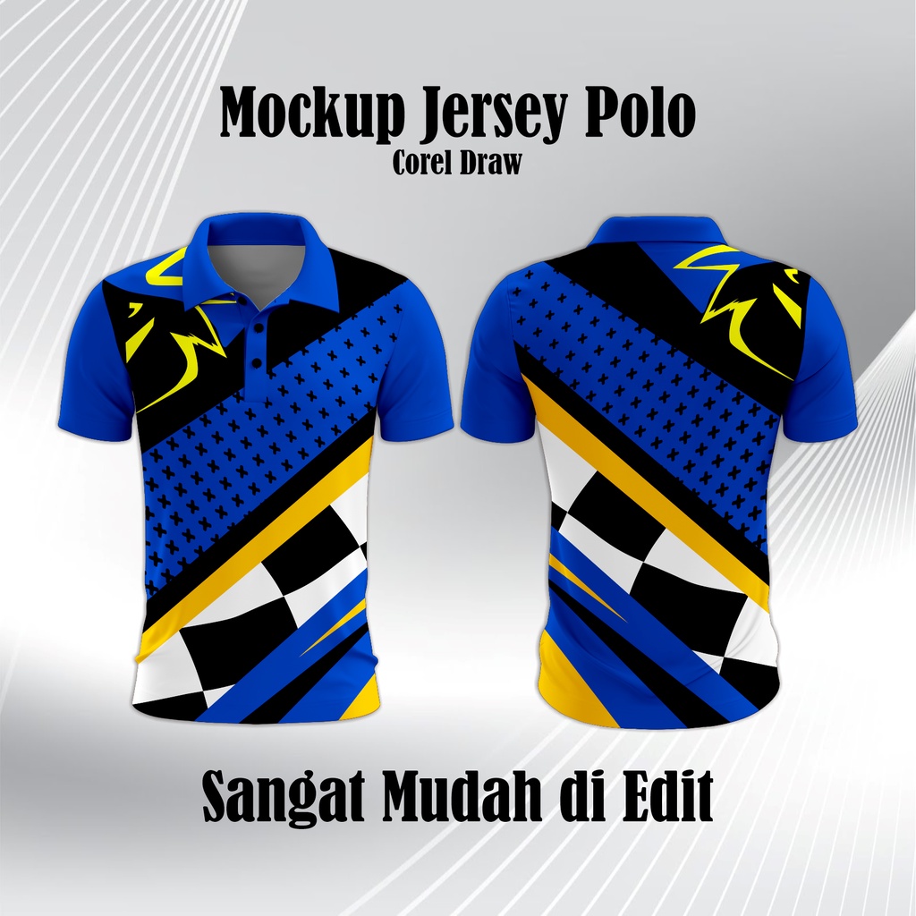 Jual Jual Mockup Jersey Bola Polo Format Corel Draw (Coreldaw) Depan Belakang, Serat Baju ...