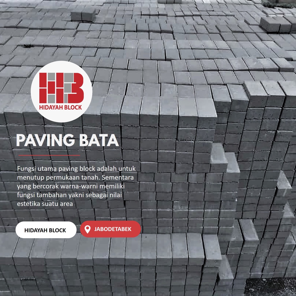 Jual [BEST SELLER MINIMAL ORDER 40 M2] Paving Block Bata Abu Paving ...