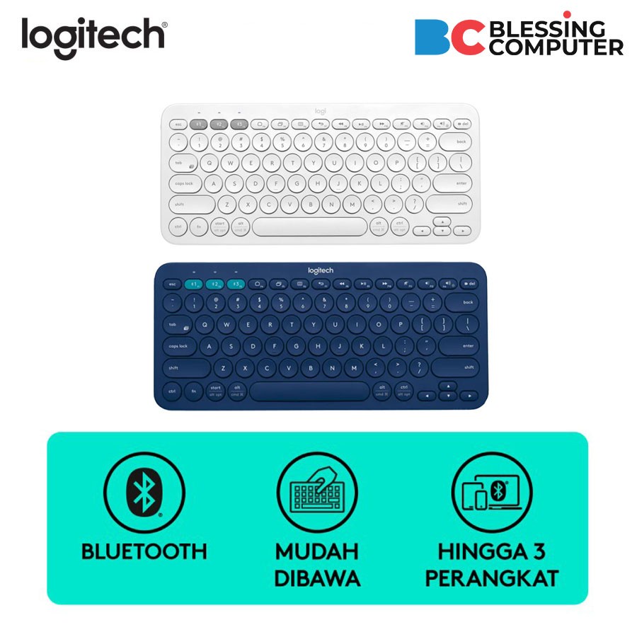 Jual Logitech K380 Bluetooth Keyboard Multi Device Blue | Shopee Indonesia