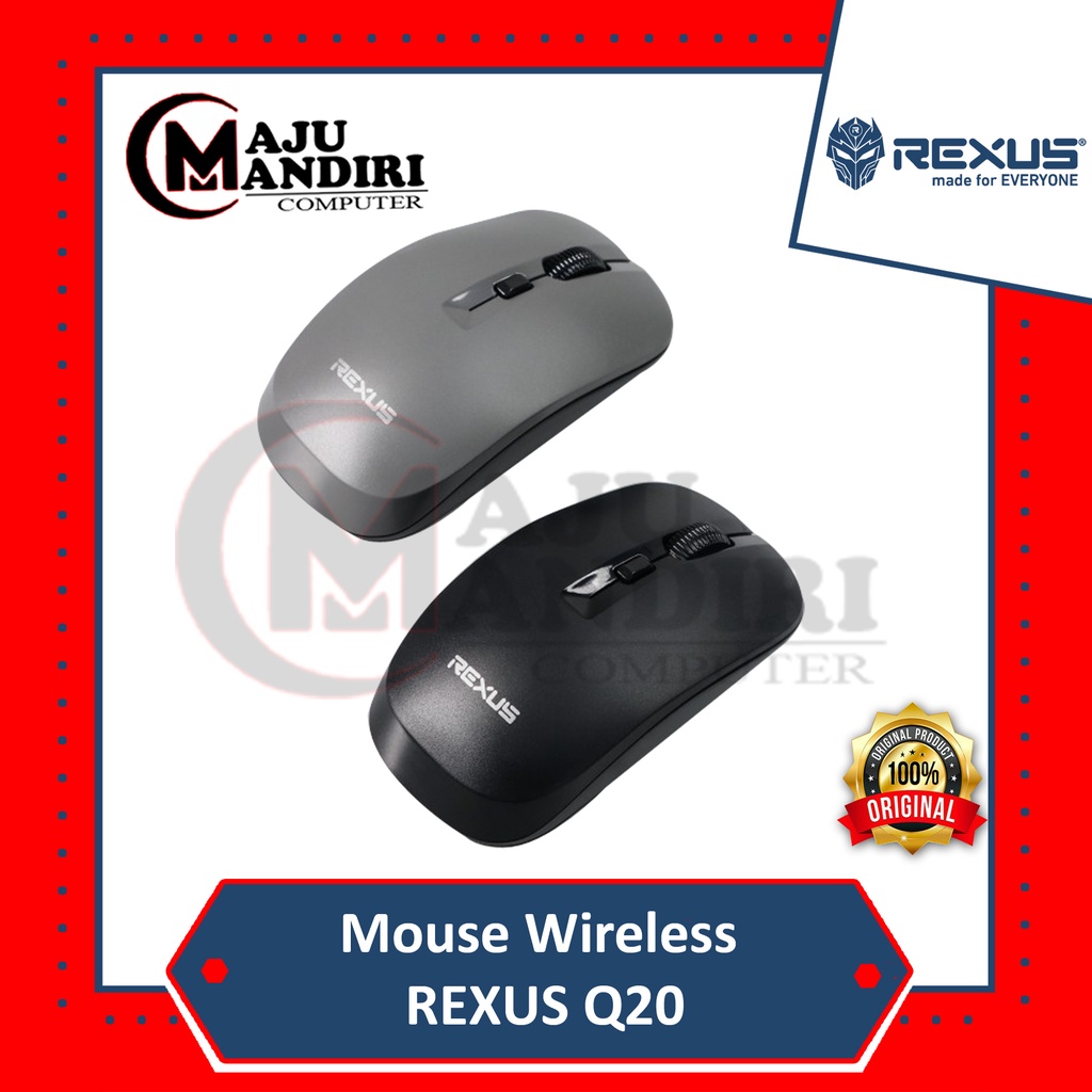Jual REXUS MOUSE WIRELESS OFFICE Q20 SILENT CLICK SILENT MOUSE | Shopee ...