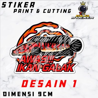 Jual Stiker Aquarium Ikan Galak Awas Ikan Predator Channa Snake head ...