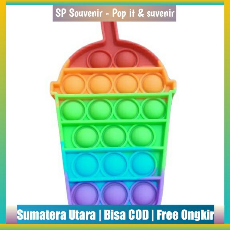 Jual Pop It Boba Cup Rainbow SMALL | Popit Cangkir Boba Pelangi KECIL ...