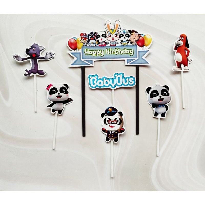 Jual hiasan kue ulang tahun nasi tumpeng cake topper karakter baby bus ...