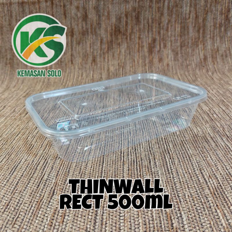 Jual THINWALL Rectangle 500ml kotak persegi panjang 500 ml KLIR ...