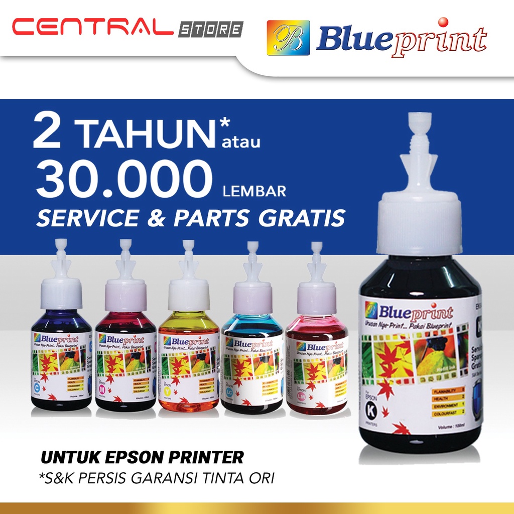Jual Tinta Botol BLUEPRINT 100ml Printer EPSON Dye Refill L120 L360 ...