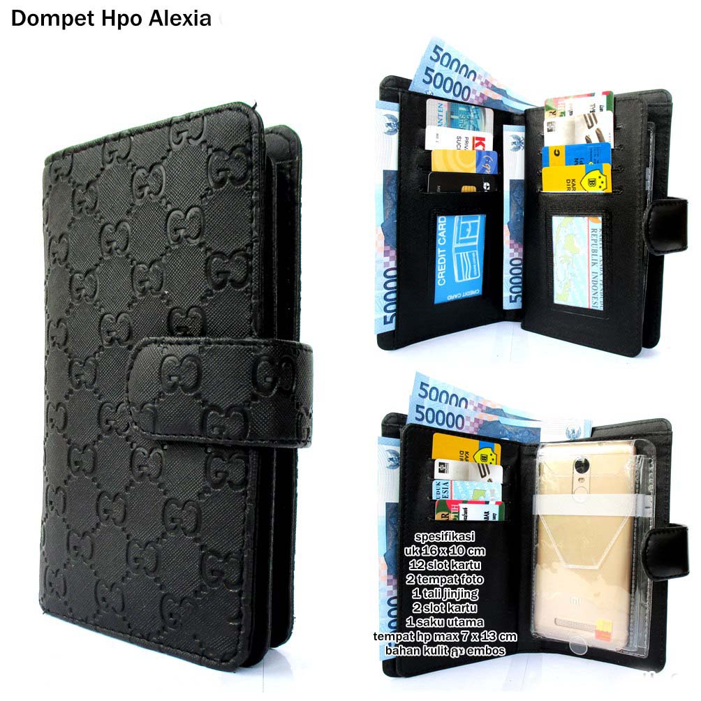 Jual grosir Dompet wanita kulit emboss hpo alexia Emboss mini hitam ...