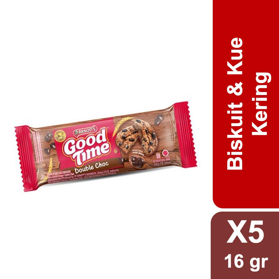 Good Time Double Choc Chocochips Cookies 16 gr x5 | Shopee Indonesia