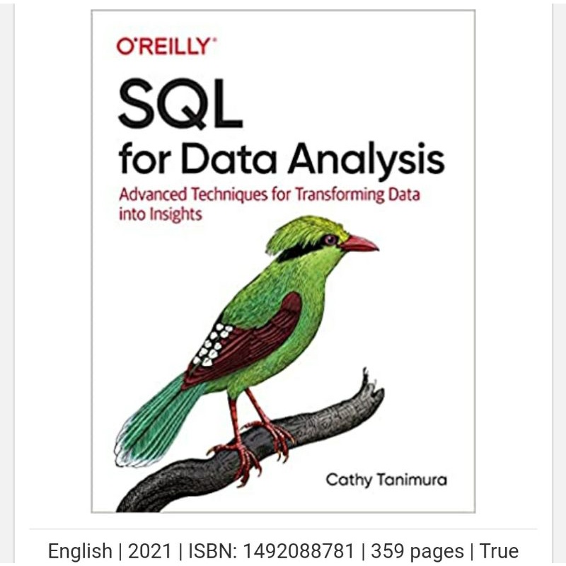 Jual SQL for Data Analysis by Cathy Tanimura | Shopee Indonesia