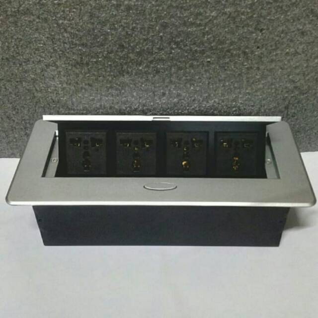 Jual BOX FLOOR SOCKET LANTAI/MEJA 4 COLOKAN LISTRIK UNIVERSAL | Shopee ...