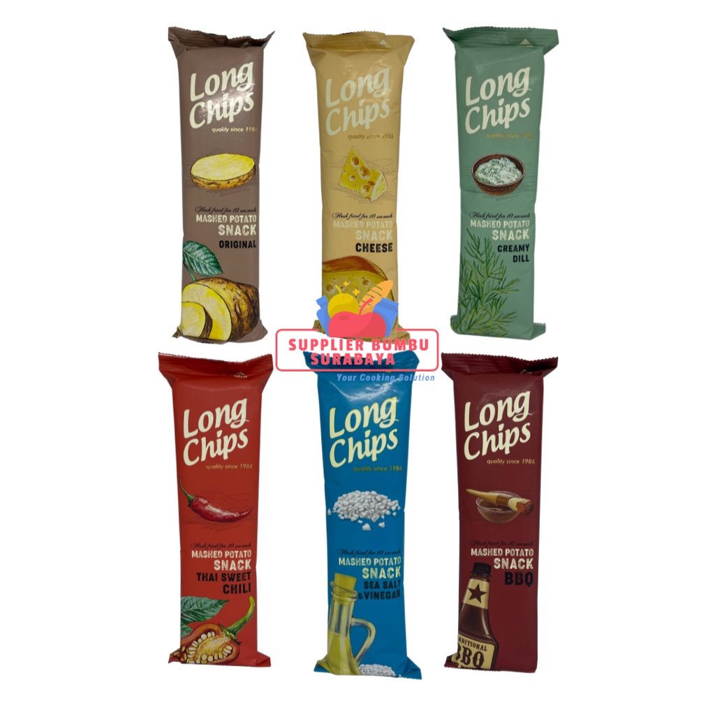 Jual Long Chips Mashed Potato Snack BBQ Cheese Original Sour Cream Sea ...