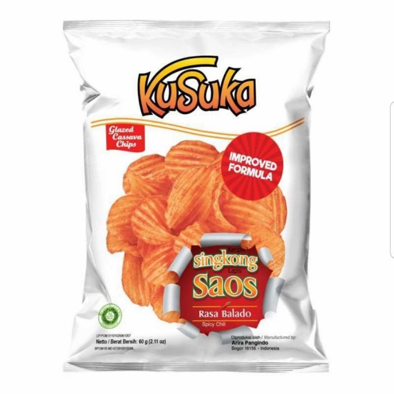 Jual Kusuka kripik singkong saos balado 60gr | Shopee Indonesia