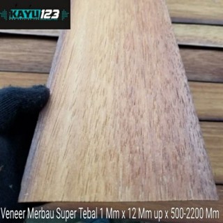 Jual VINIR VENEER KAYU MERBAU / KULIT KAYU MERBAU TEBAL 1 MM X 12 CM X ...