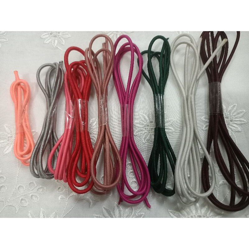 Jual tali string elastis/tali bulat ukuran 2,5mm-3mm 9warna | Shopee ...