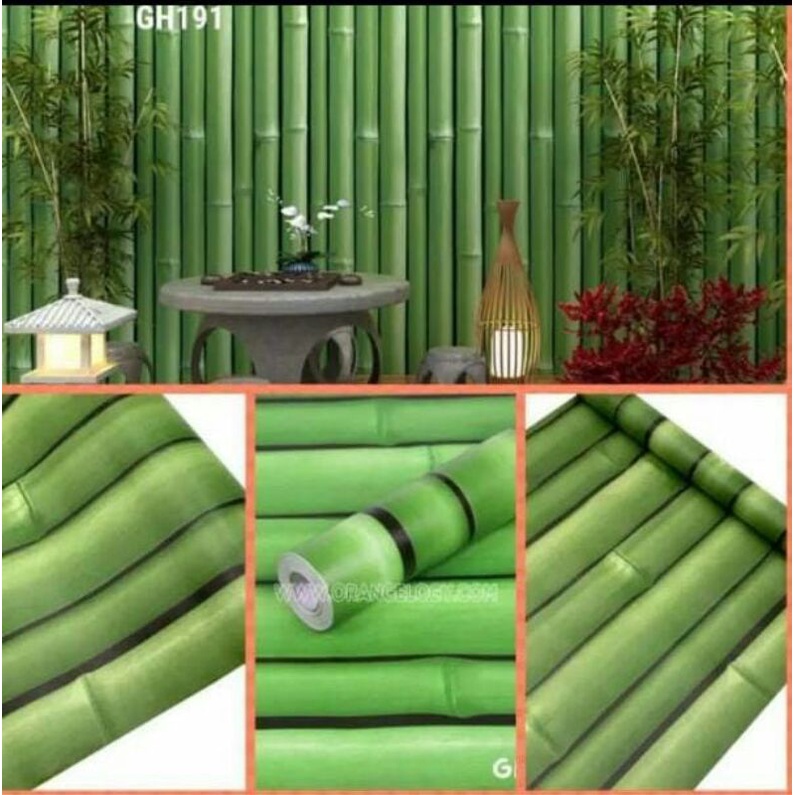 Jual Motif Bambu Wallpaper Dinding Stiker Dekorasi Rumah ukuran 10 ...