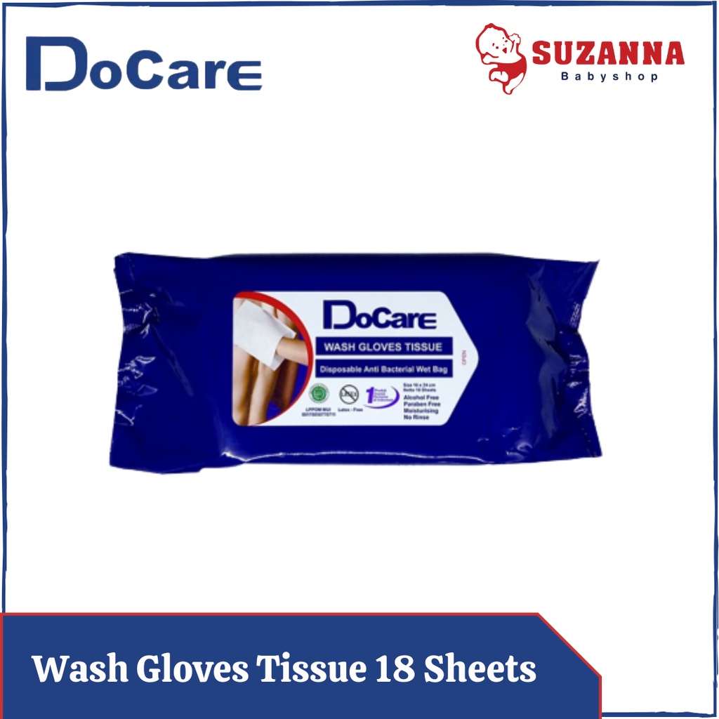 Jual DoCare Wash Gloves Tissue 18 Sheets / Washlap Sekali Pakai | Shopee Indonesia