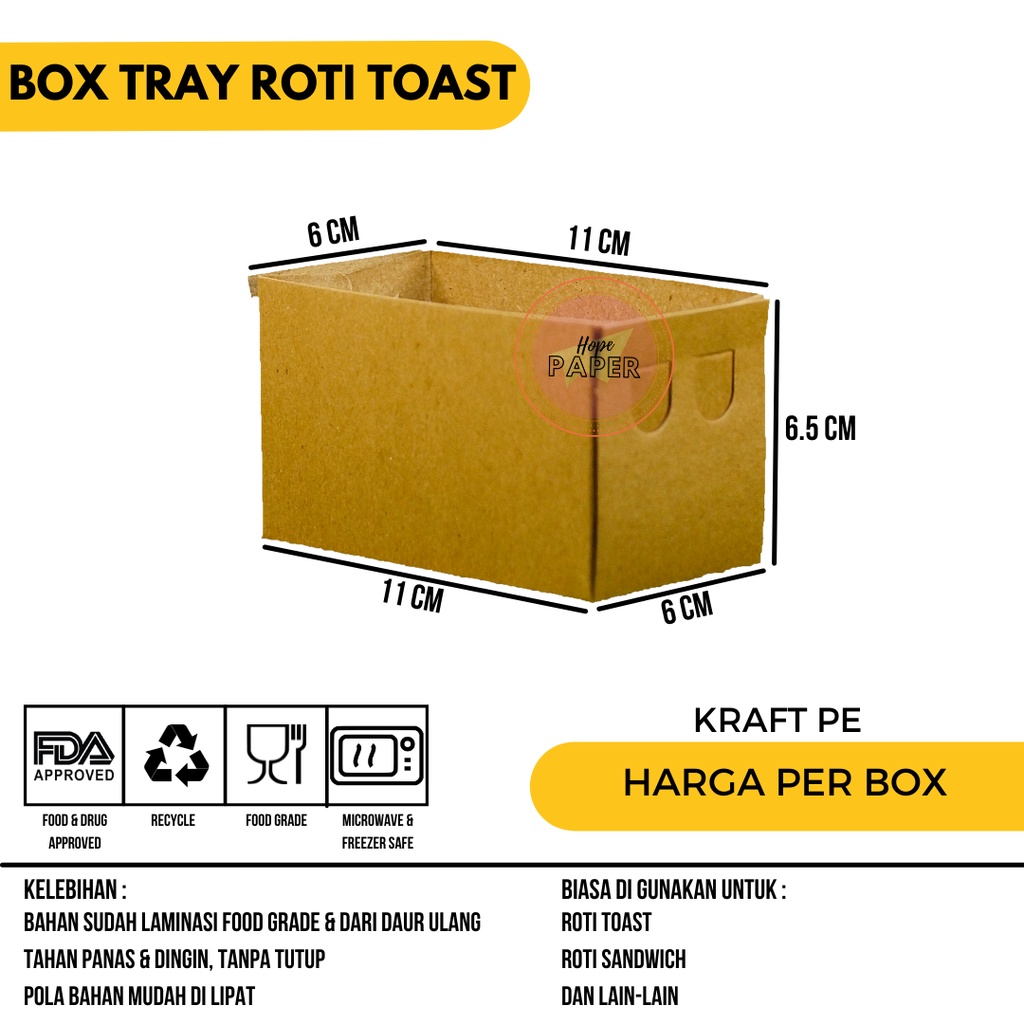 Jual Box Toast / Box Roti Toast / Paper Toast / Tempat Toast / Kotak ...