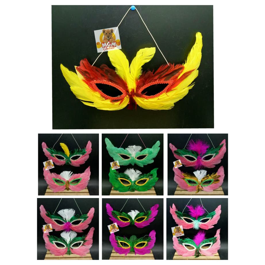 Jual Topeng Karnaval Bulu Ayam Topeng Pesta - Topeng Putri malam Karton ...