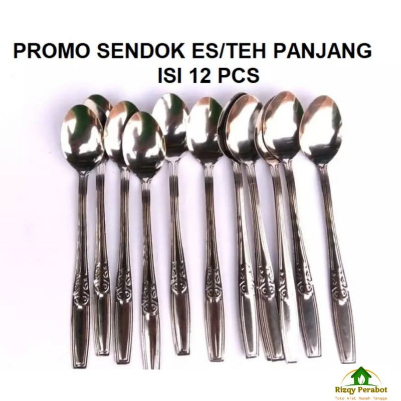 Jual Sendok Teh / Sendok Es Panjang Stainless steel Murah 12 pcs ...