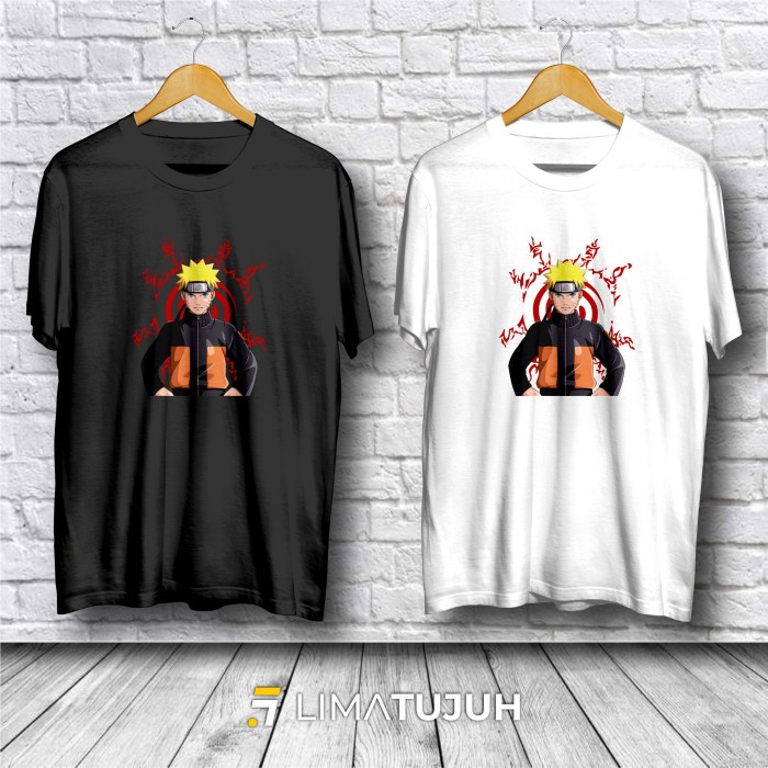 Jual Kaos Naruta Shipuden Segel Kurama Baju Anime Bahan Combed 30s ...