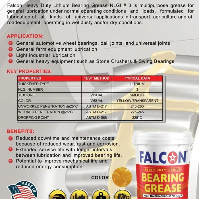 Jual FALCON HEAVY DUTY BEARING GREASE NLGI 3 (35LBS/PAIL) | Shopee ...