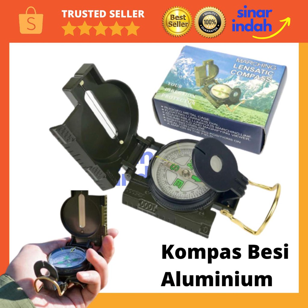 Jual Kompas Bidik Besi Lensatic Army Compass Petunjuk Arah Mata Angin ...