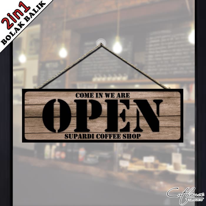 Jual WDD005 SHOP SIGN home wall decor tulisan open close buka tutup ...