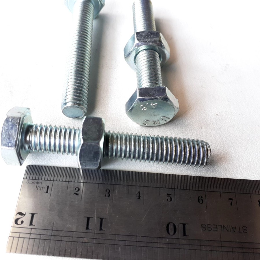 Jual BAUT MUR PUTIH M10 X 60 / BMP M10X60 / BAUT M10X60 PUTIH BMP M10 X 60 KUNCI 17 | Shopee ...