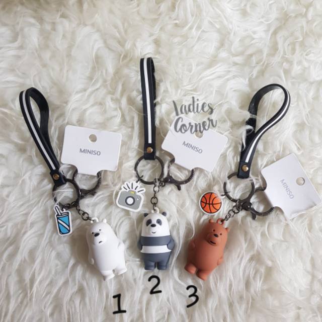 Jual GANTUNGAN KUNCI TAS WE BARE BEARS PENDANT MINISO WBB KEY CHAIN ...