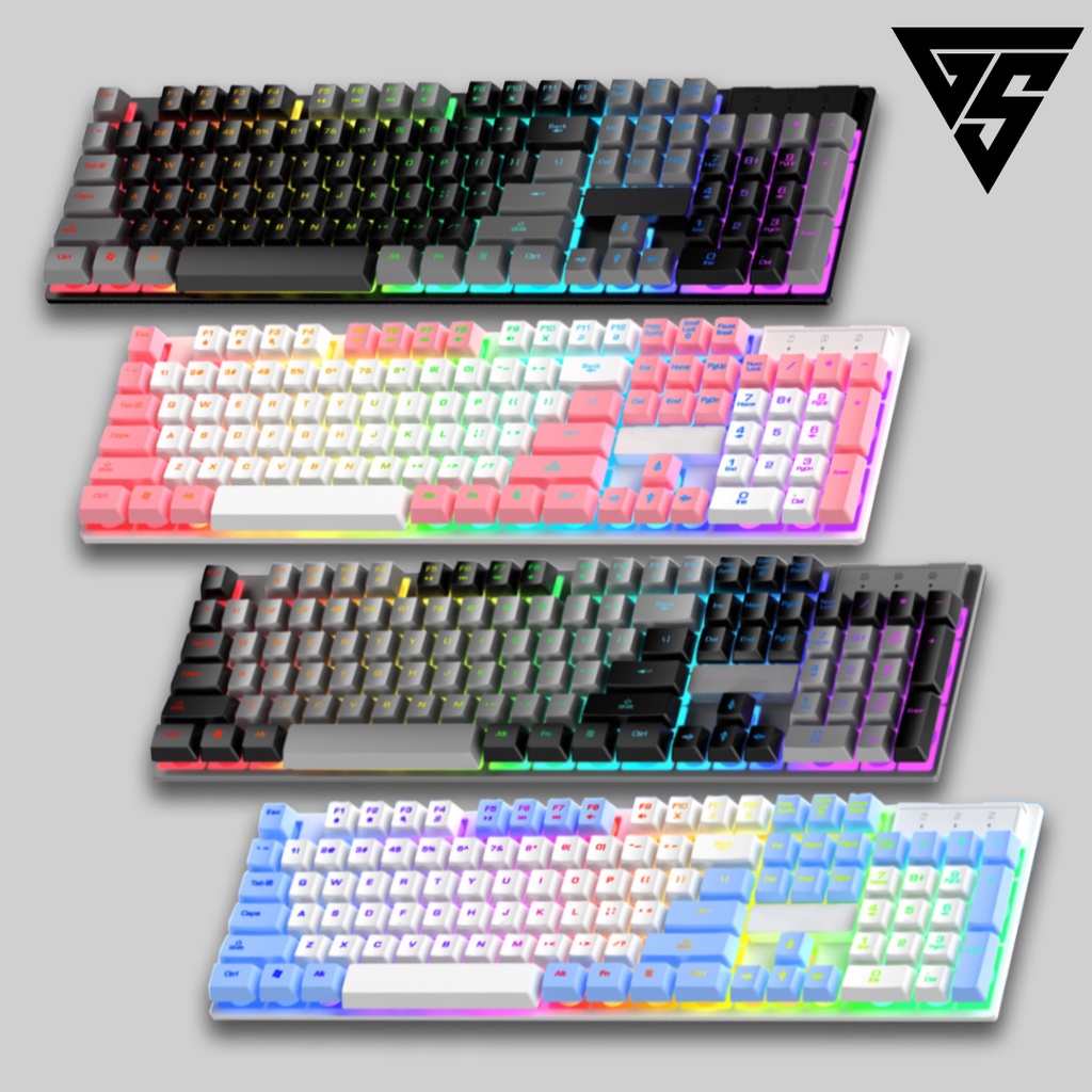 Jual Keyboard Gaming Semi Mechanical RGB K500 Murah | Shopee Indonesia