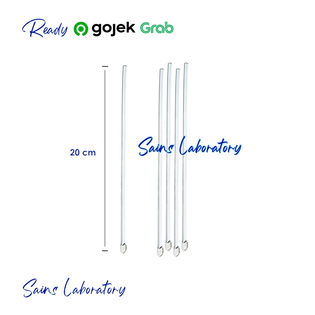 Jual Spatula Kaca Batang Pengaduk Kaca Glass Rod Stirrer Spatel Kaca 20 ...