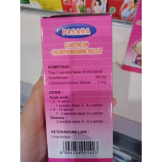 Jual Pasaba expectorant obat batuk anak kids syrup sirup syr 60ml 60 ml ...