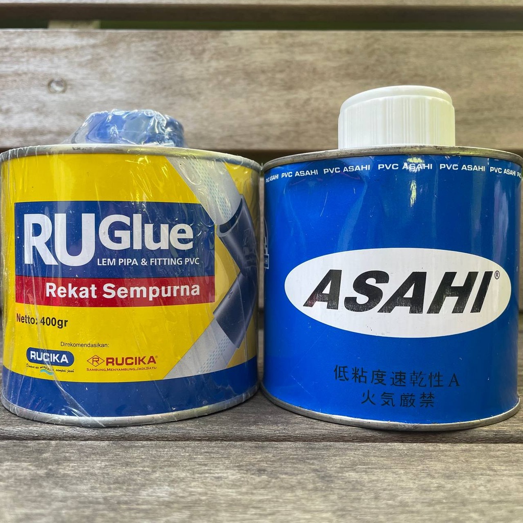 Jual Lem Pipa PVC RUGLUE & ASAHI KALENG 400 gr 400rg Rucika Perekat ...