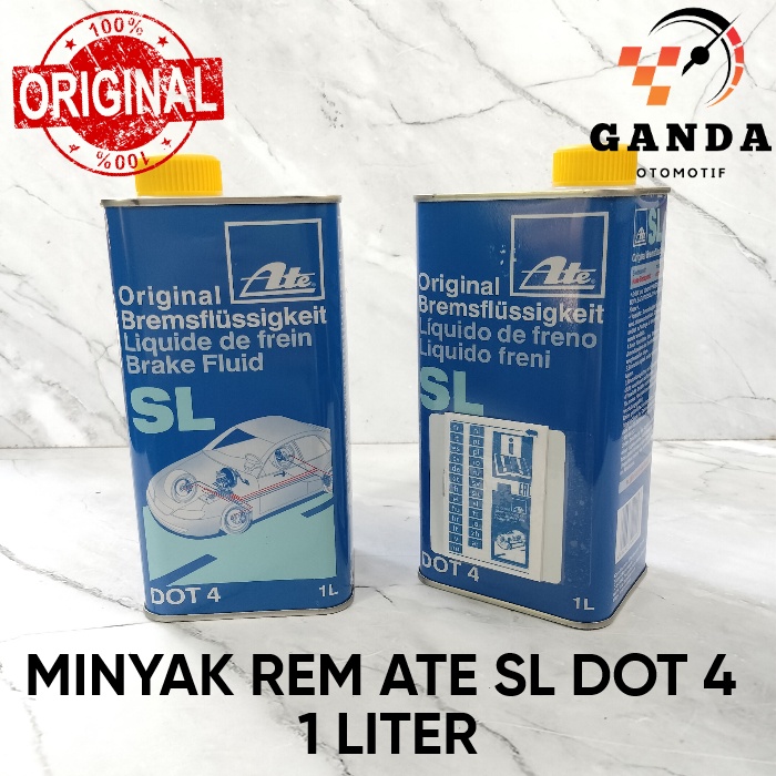 Jual Minyak Rem/ Brake Fluid/ Minyak Rem Mobil ATE SL DOT 4 Original 1liter | Shopee Indonesia