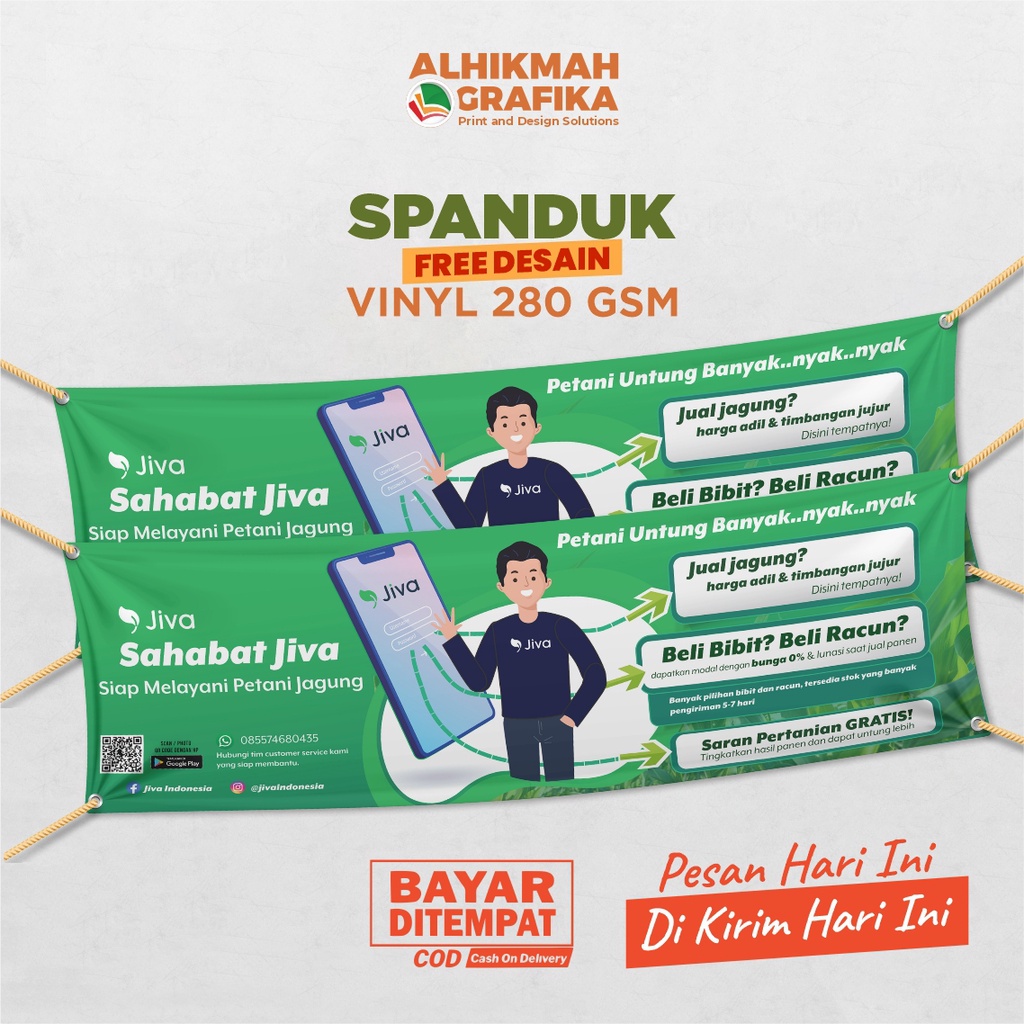 Jual Cetak Spanduk / Banner Bahan Flexy China 280 gr. Spanduk Murah Makassar | Shopee Indonesia