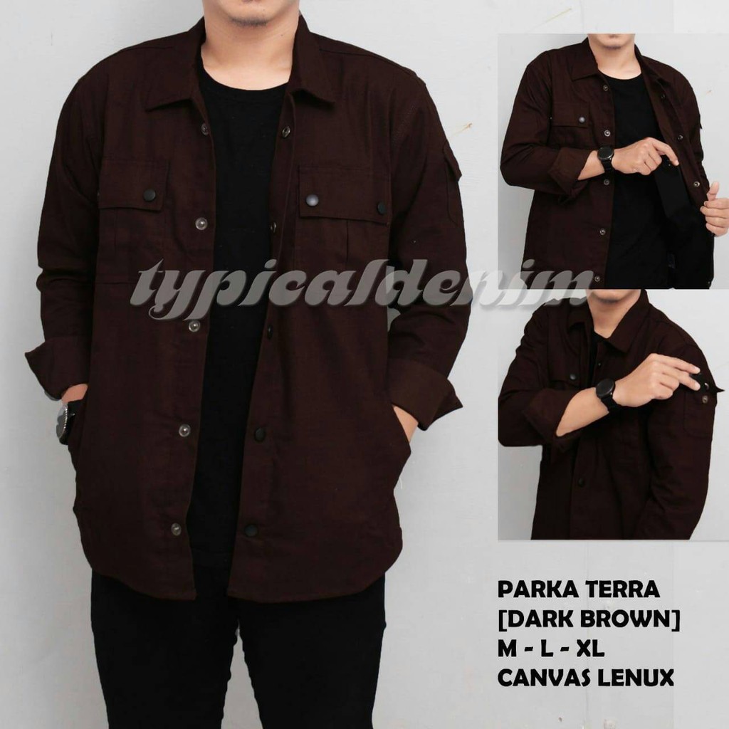 Jaket semi parka parka kimono bahan drill cotton pria wanita size ...