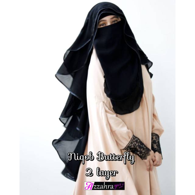 Jual Cadar Niqob Butterfly 2 Layer Sifon Premium | Shopee Indonesia