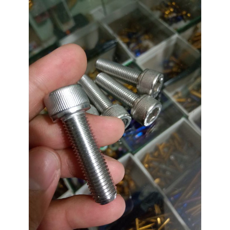 Jual baut L stainless stenlis 10x35 10x40 drat 14 panjang 3,5cm dan 4 cm 4cm sok belakang tiger ...