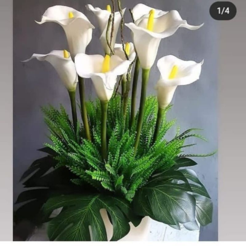 Jual Rangkaian bunga Calla Lily latex jumbo isi 8 Indonesia|Shopee ...