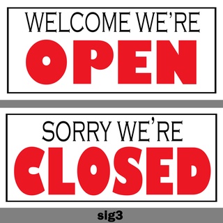 Jual poster gambar tanda tutup dan buka / open close sign 12cm x 19cm ...