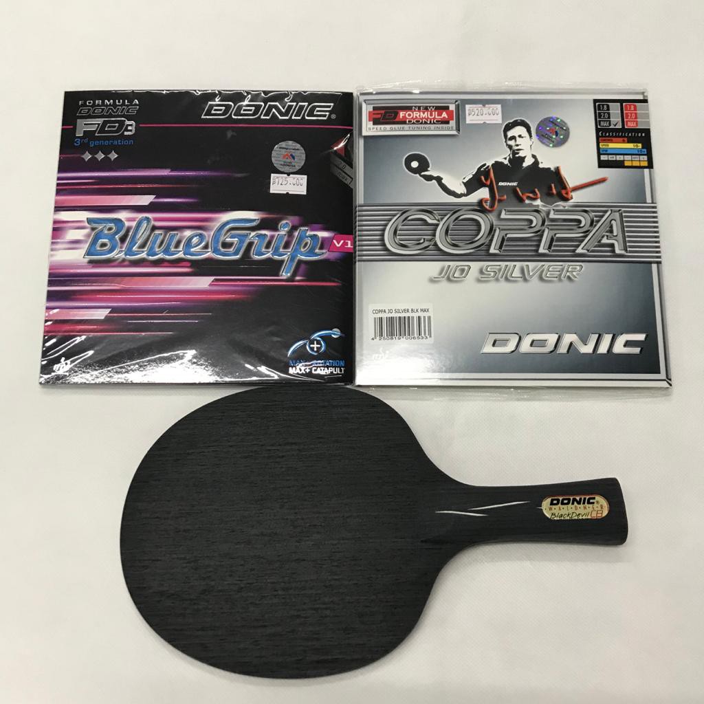 Jual Bat Tenis Meja Donic Black Devil kompit karet Donic Serang Set Indonesia|Shopee Indonesia